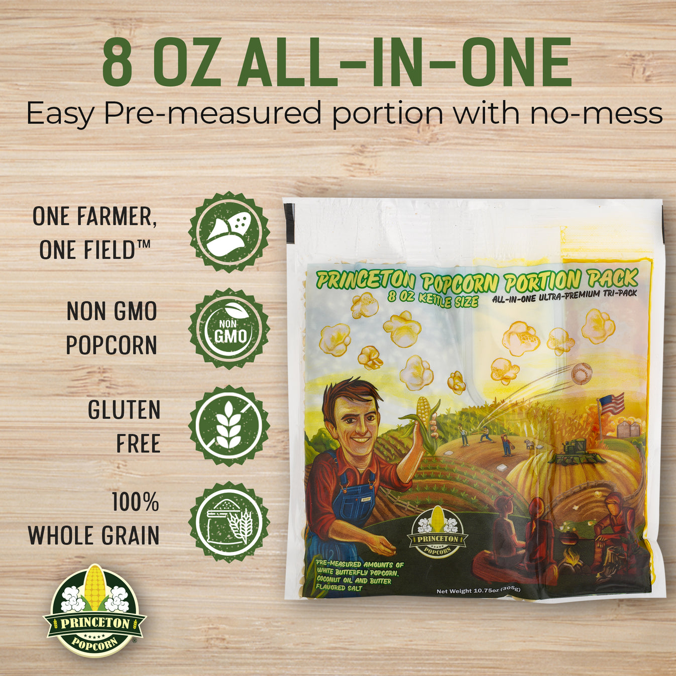 Farmer Direct Non-GMO Popcorn Machine Portion Packets with Coconut Oil ...