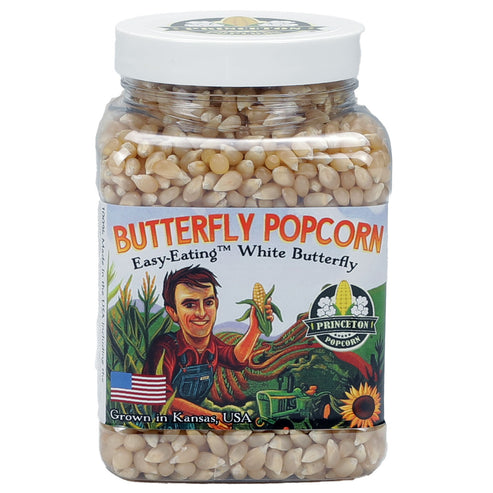 1lb Tub White Butterfly Hulless Popcorn Kernels - Easy-Eating, Baby Sm ...