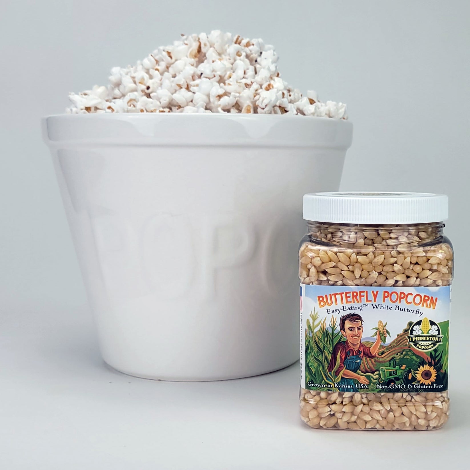 2lb Butterfly Shaped Unpopped White Popcorn Kernels – Princeton Popcorn ...