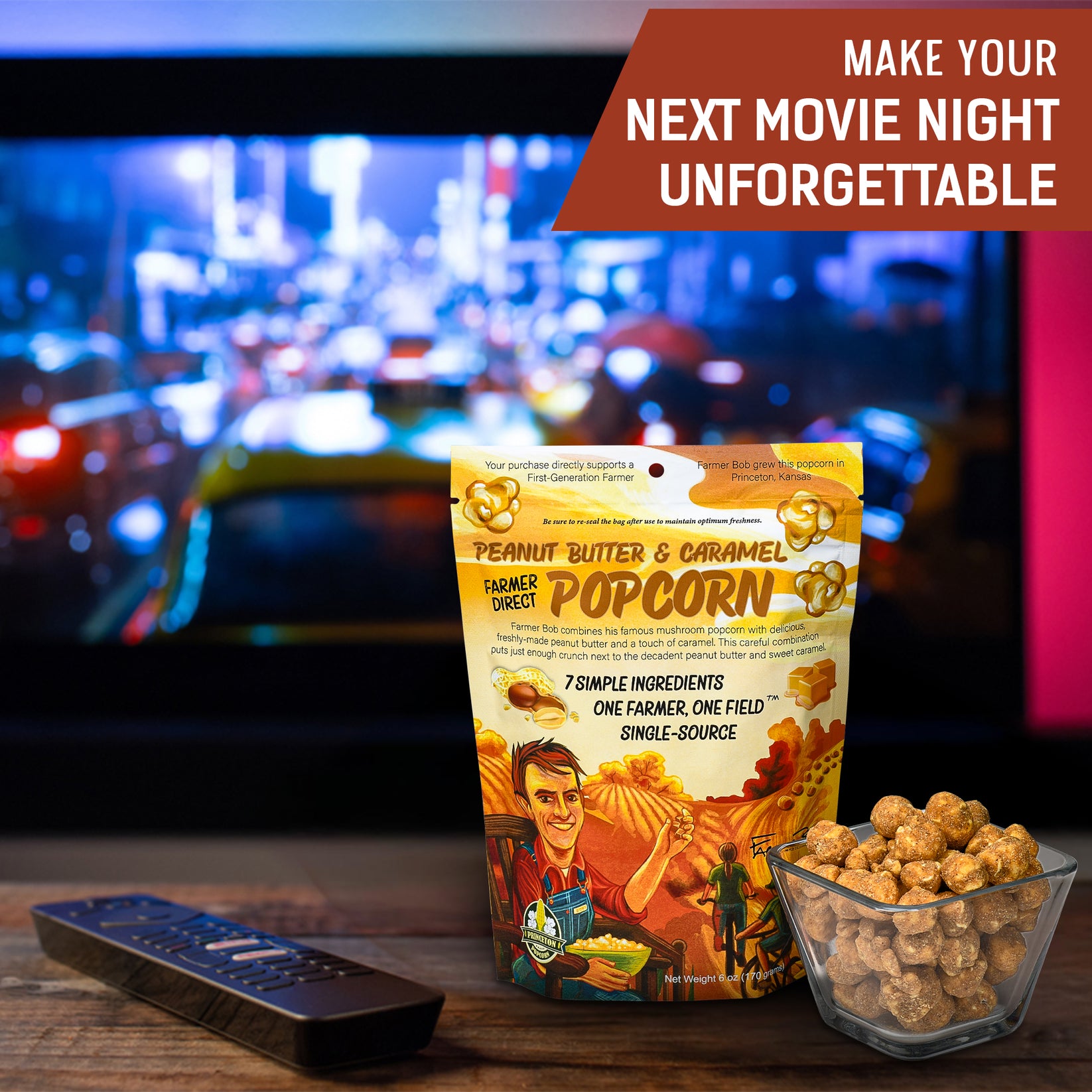 Gourmet Popcorn Bags, Peanut Butter Caramel Corn, Vegan, Gluten Free ...